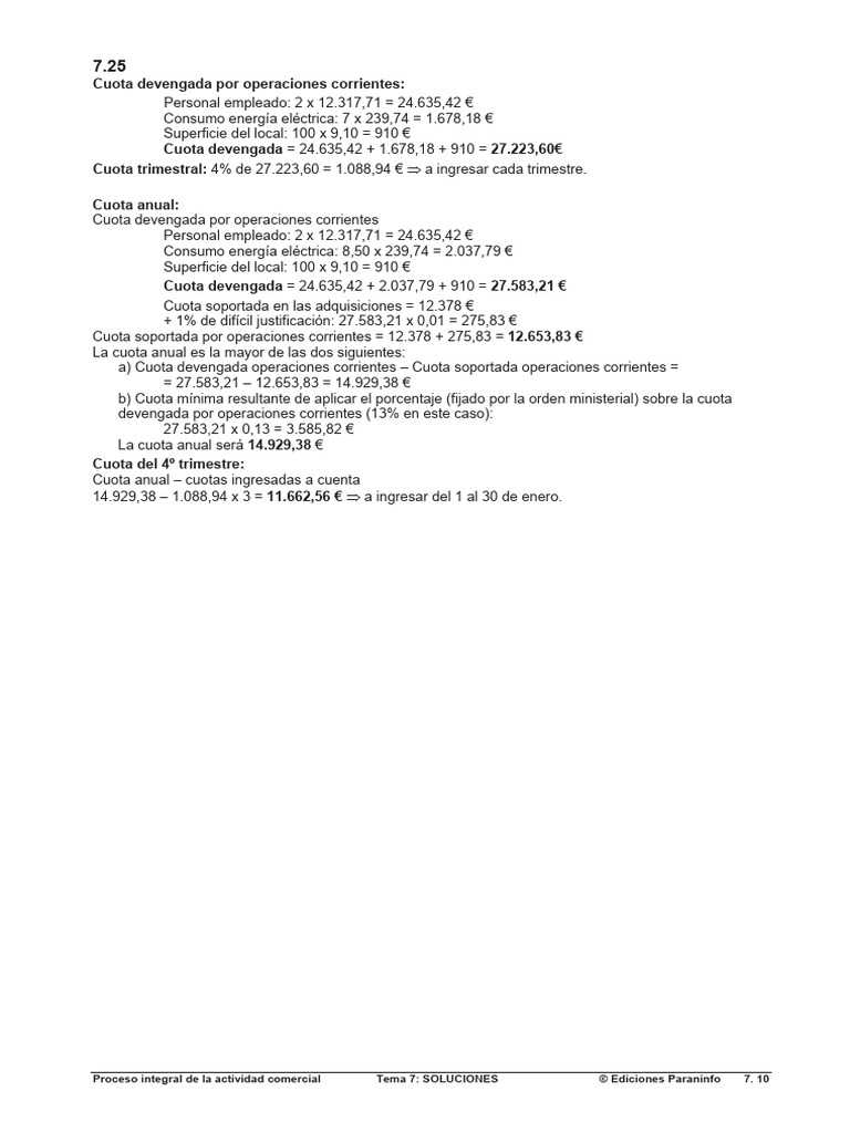 Ejercicio 25 IVA régimen simplificado | PDF