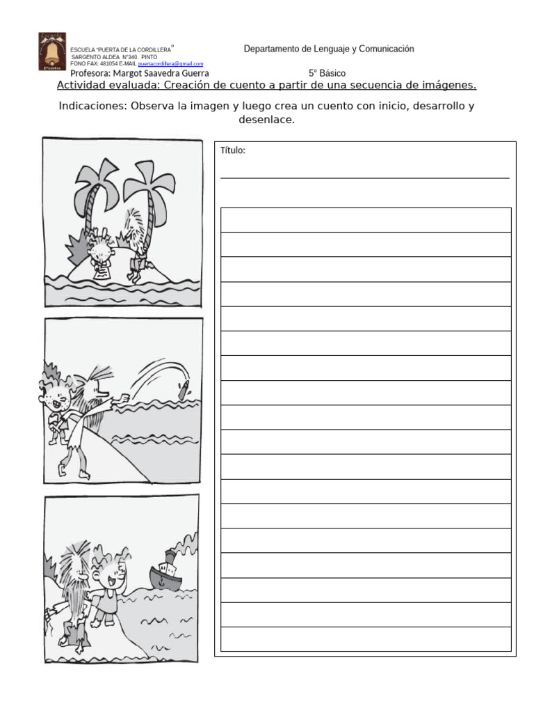 Actividad Evaluada Creacion de Cuento A Partir de Secuencia de Imagenes ...