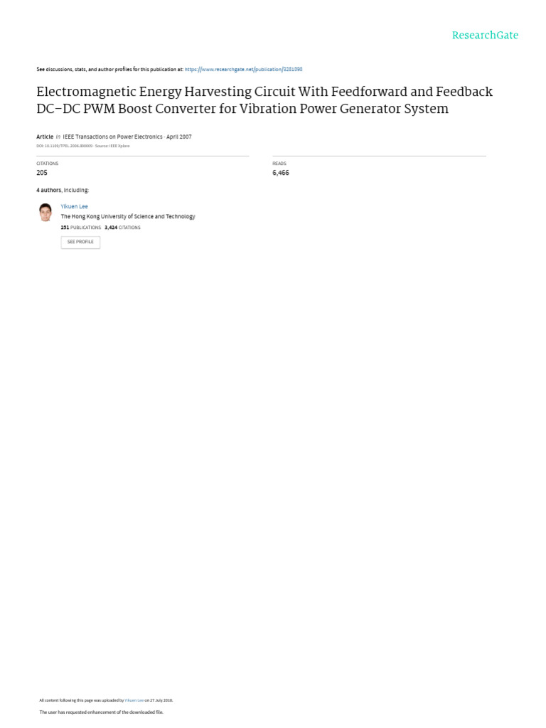 Micro Power Generator IEEE PWR Ele 2007 | PDF
