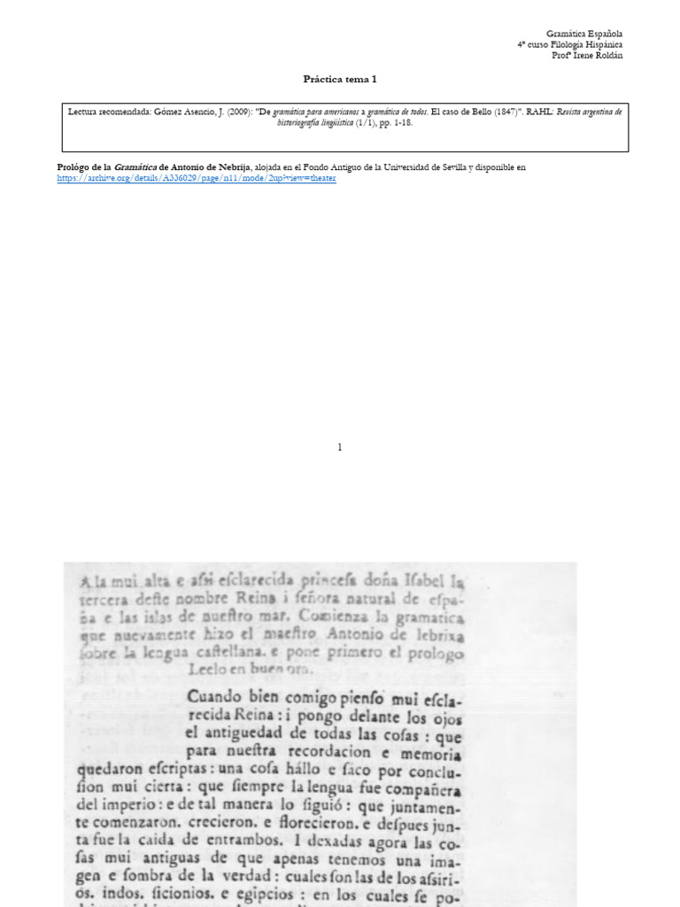 Prólogo Gramática de Nebrija | PDF