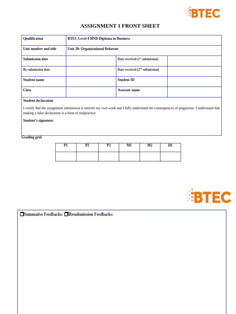 ASM1 Frontsheet | PDF