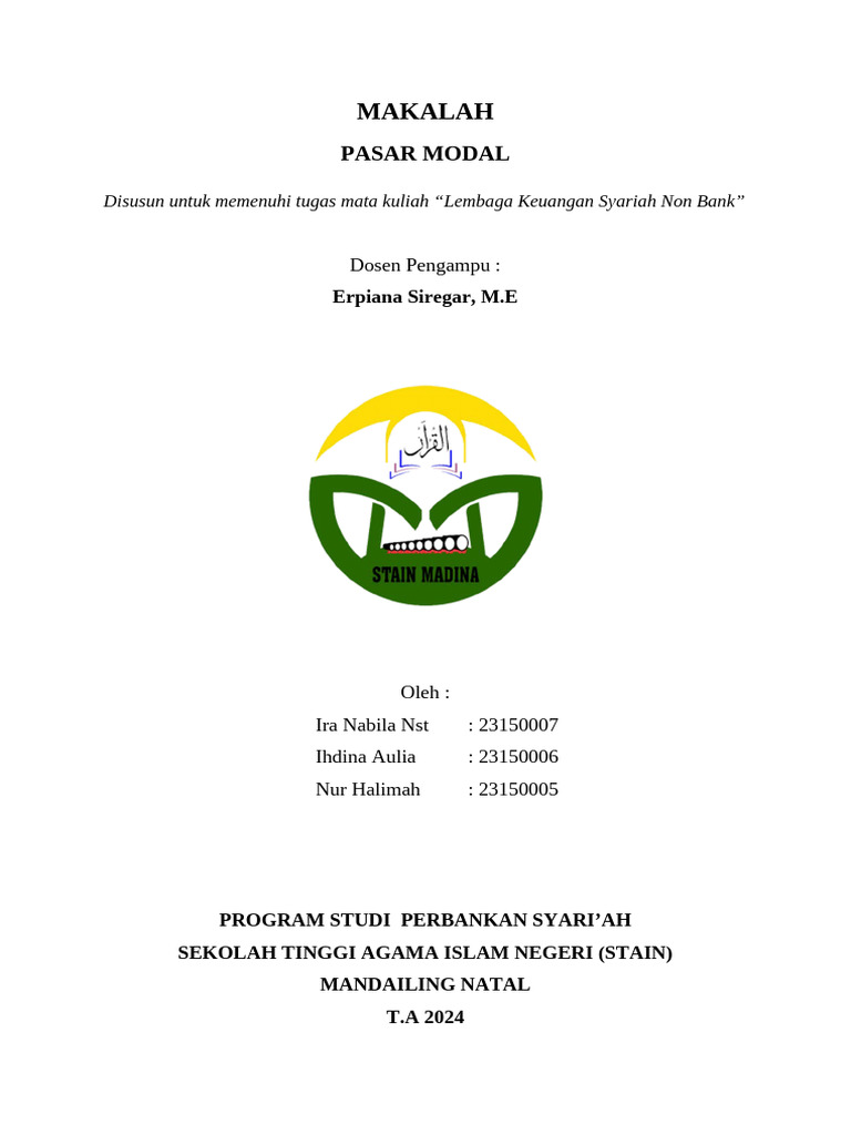 Makalah Pasar Modal | PDF
