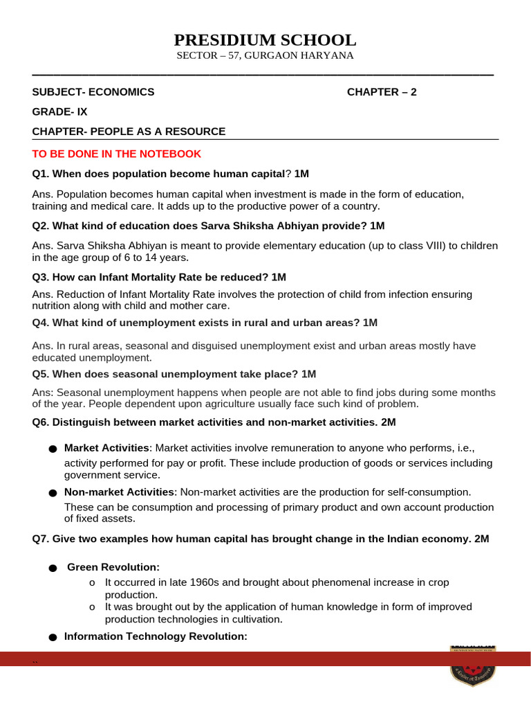 Eco Ch-2 QUES - ANS | PDF