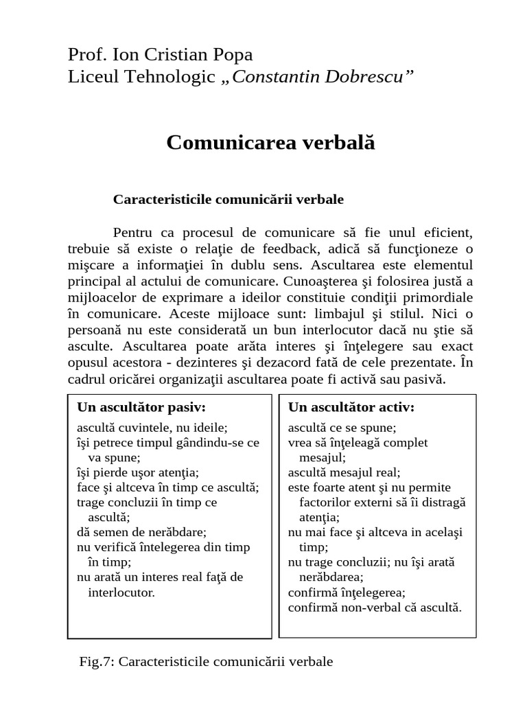 Comunicarea Verbala | PDF