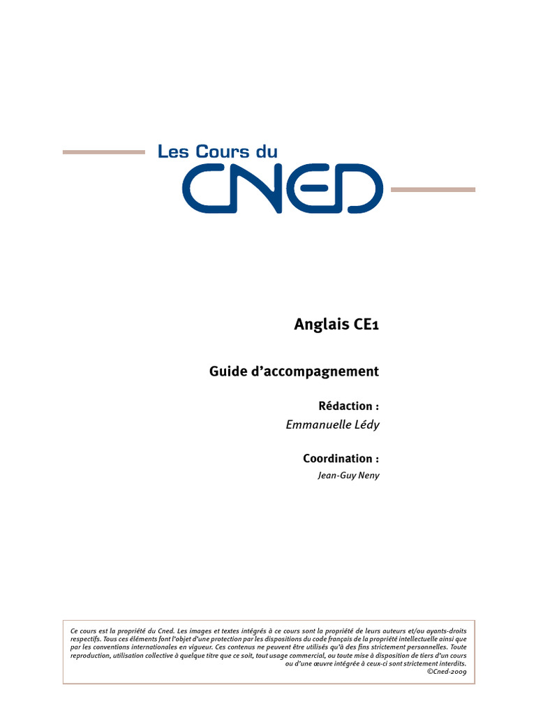 Cours CNED CE1 Anglais | PDF