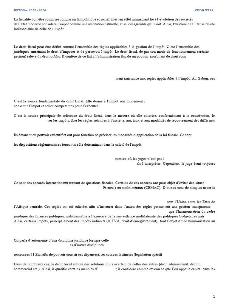 Fiscalite Des Entreprises L1 2024 | PDF