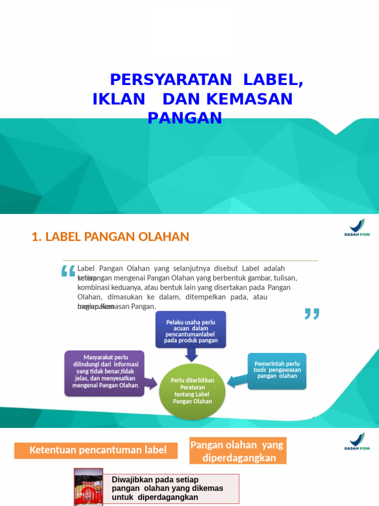 Label Dan Kemasan Pangan | PDF