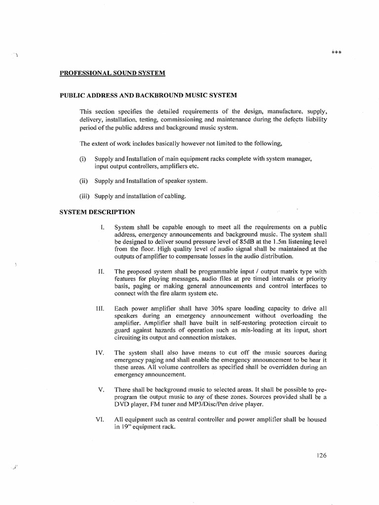 PA System Specifications_ICHEM Building Malabe | PDF