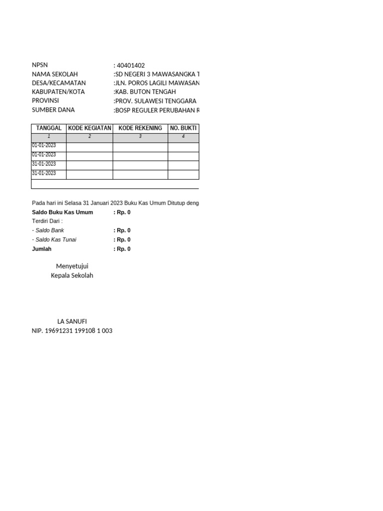 Bku 2023 Bulan 1 | PDF