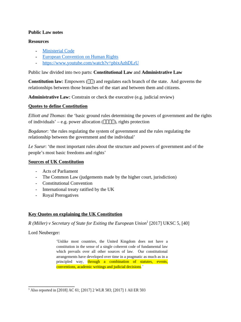 Public Law notes | PDF