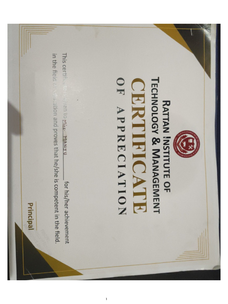 appreciation certificate | PDF