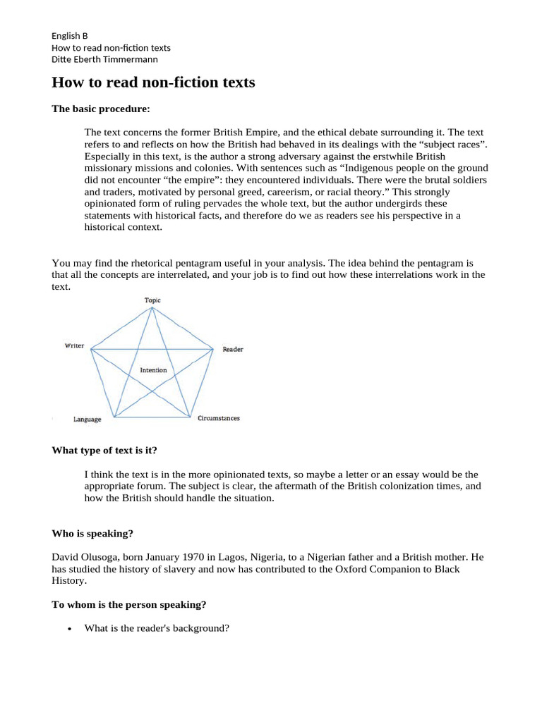 How To Read Non-Fiction Texts | PDF