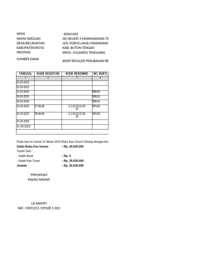 Bku 2023 Bulan 3 | PDF