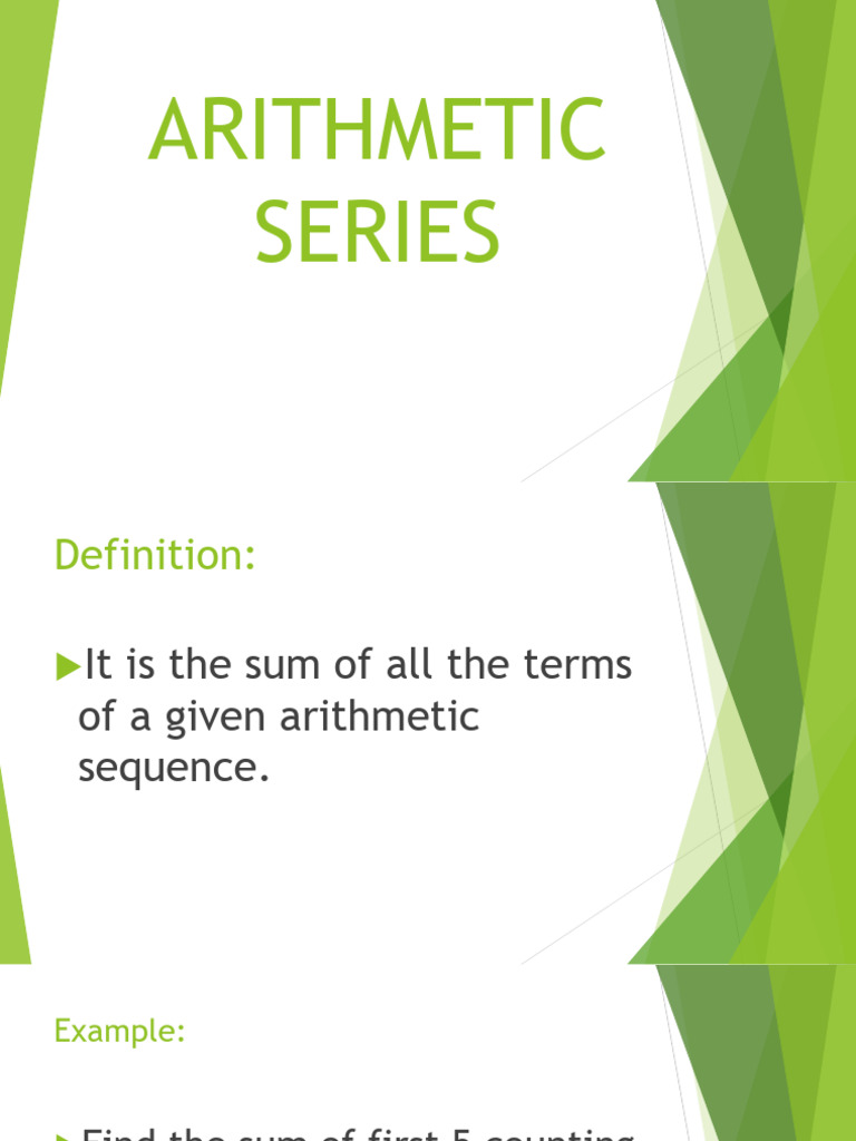 ARITHMETIC SERIES PDF