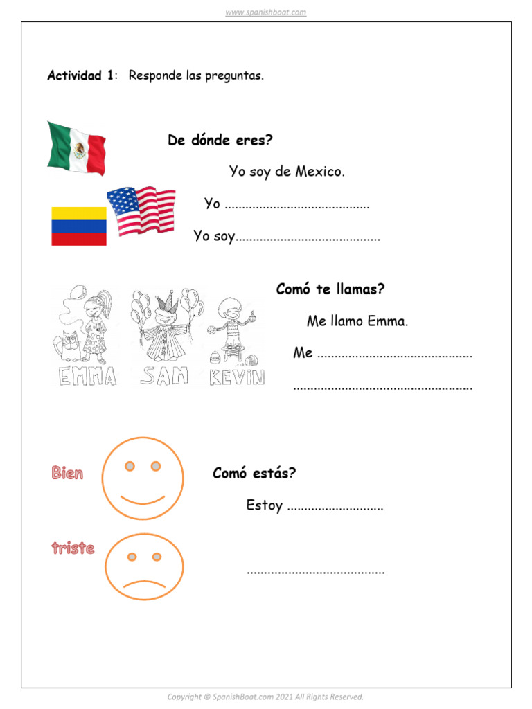 spanish-questions-answers-worksheet-3 | PDF