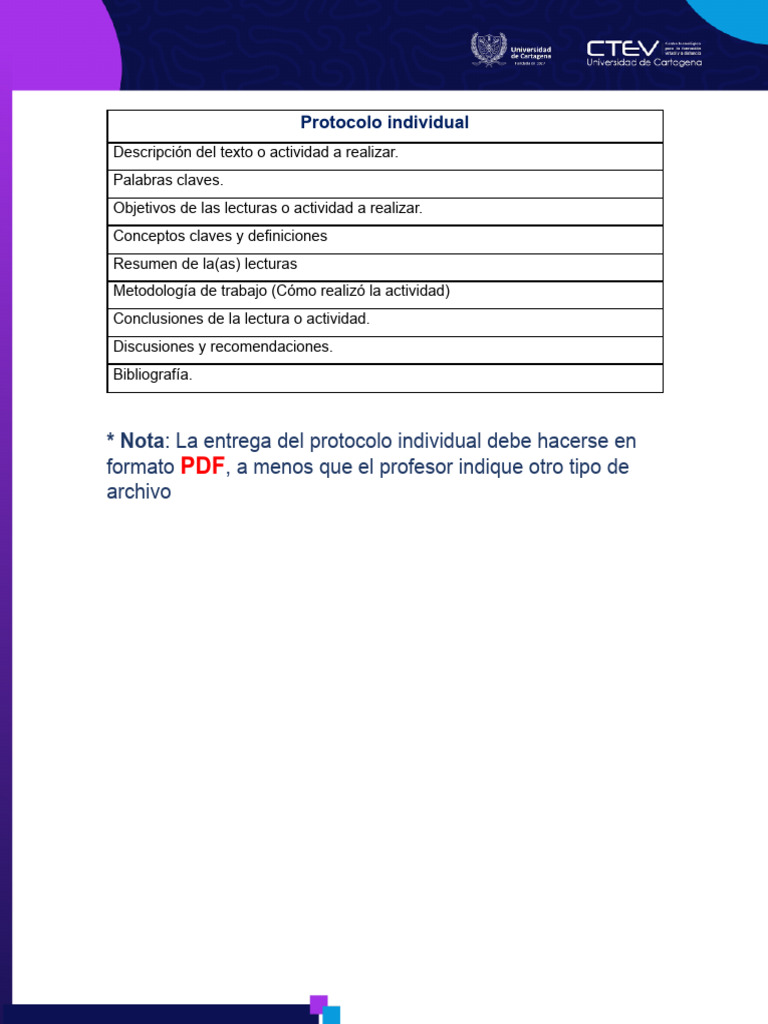 PLANTILLA PROTOCOLO INDIVIDUAL.docx | PDF