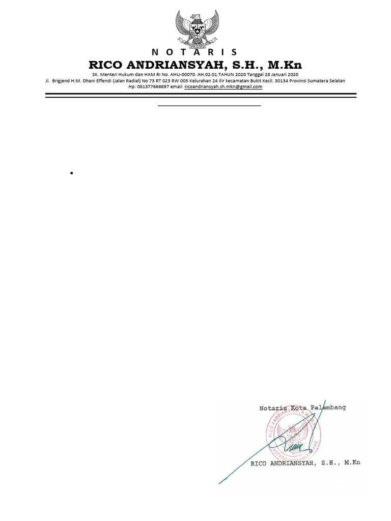 COVERNOTE Tanjungpandan | PDF