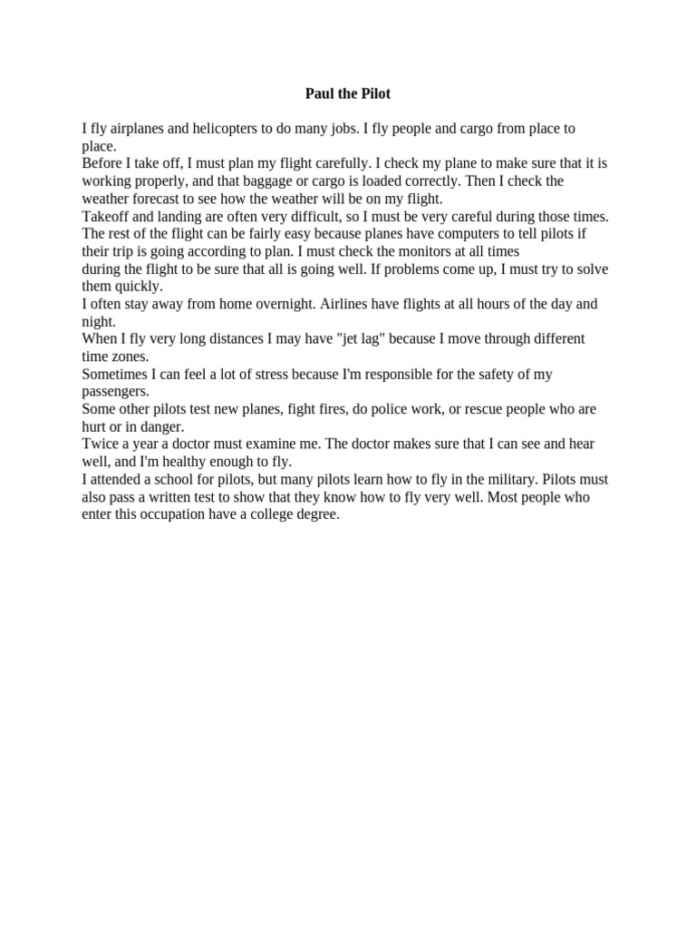 Paul The Pilot | PDF