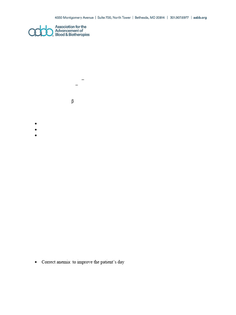 AABB Thalassemia | PDF