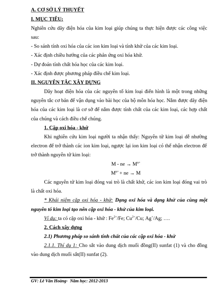 Boi Duong HSG Ve Day HDHH Kim Loai | PDF