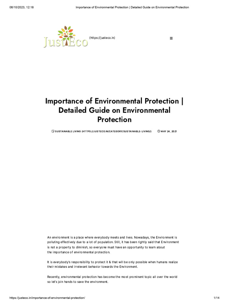 Importance of Environmental Protection - Detailed Guide On ...