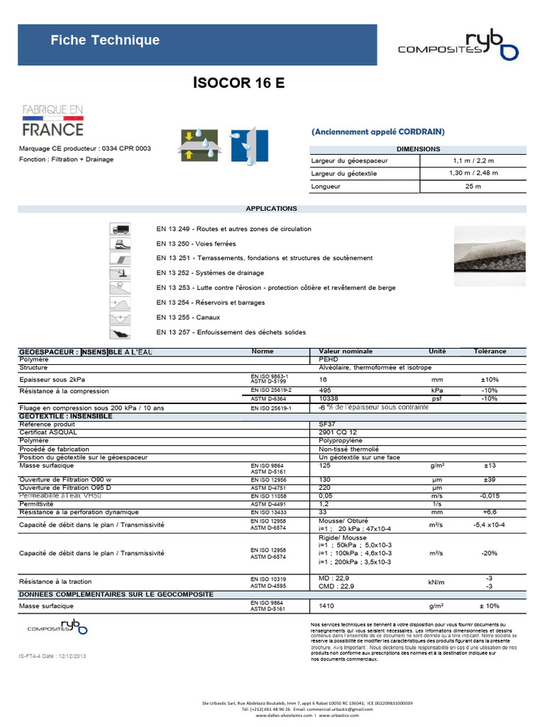 FT GEOCOMPOSITE Isocor 16E | PDF