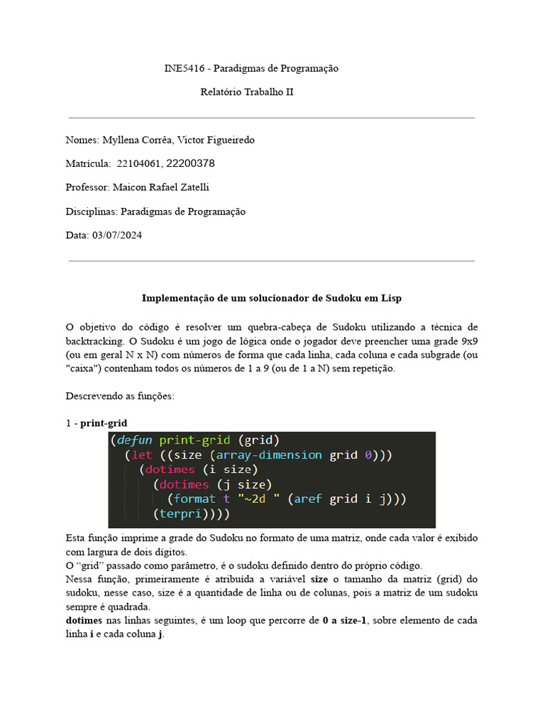 Relatorio Lisp | PDF