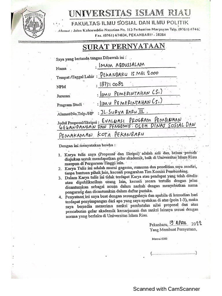 Blanko Pendaftaran | PDF