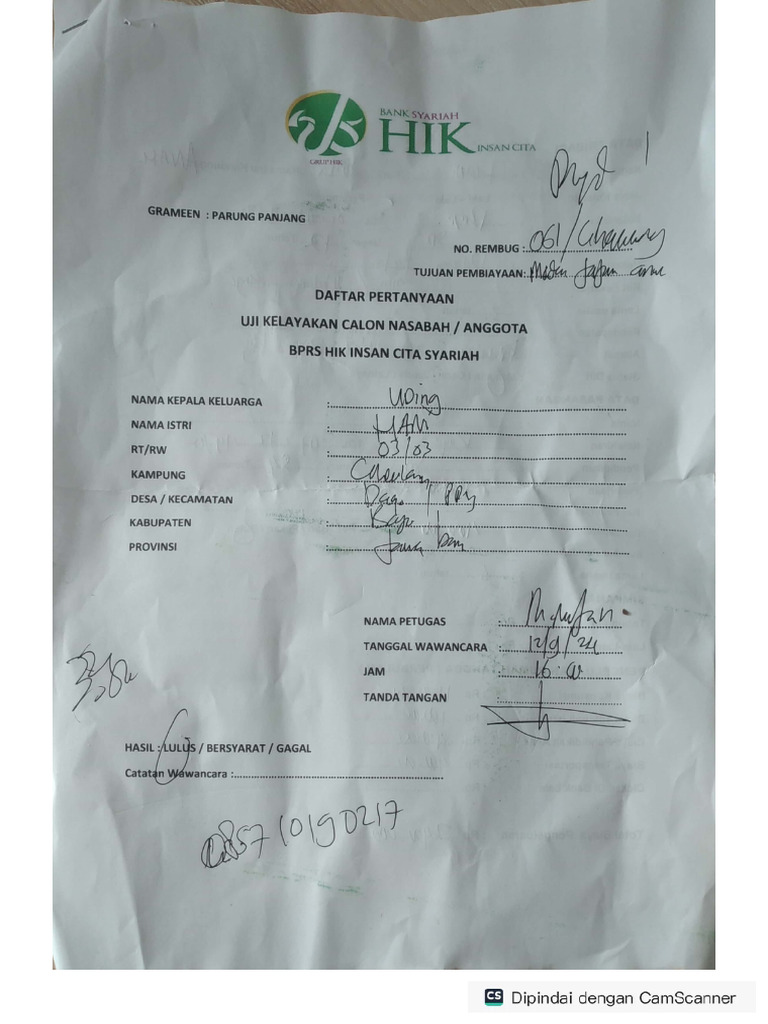 Pengajuan Hani 061 Done | PDF