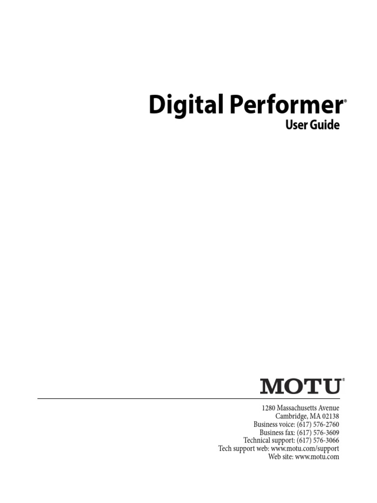 Digital Performer User Guide | PDF