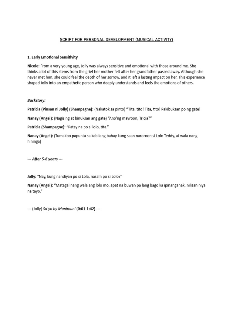 Script For Personal Development Updated Vers. | PDF