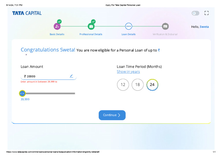 Apply For Tata Capital Personal Loan | PDF