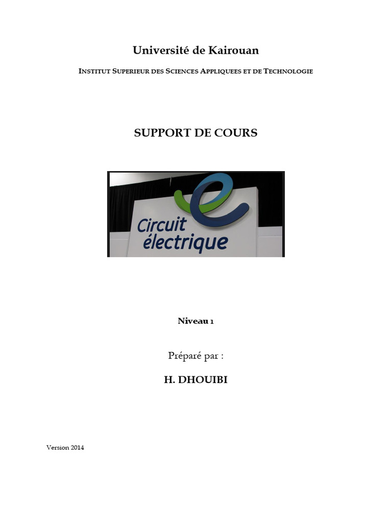 Support Cours Circuits Electriques | PDF