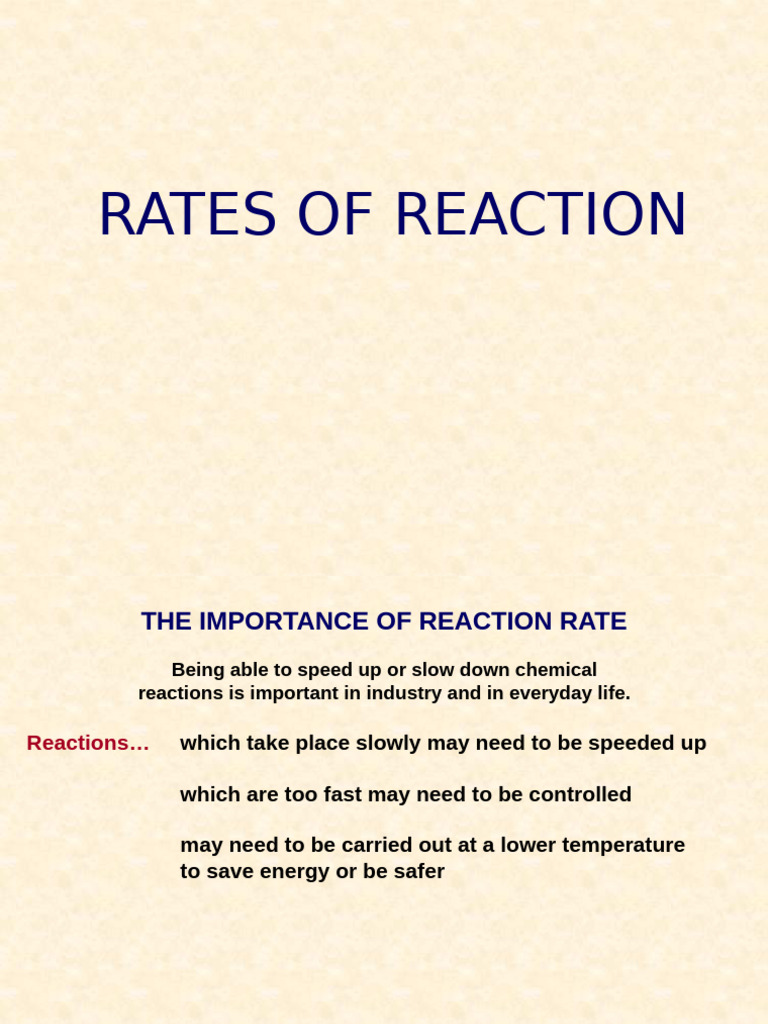 Part 1 Reaction Rates Theory | PDF