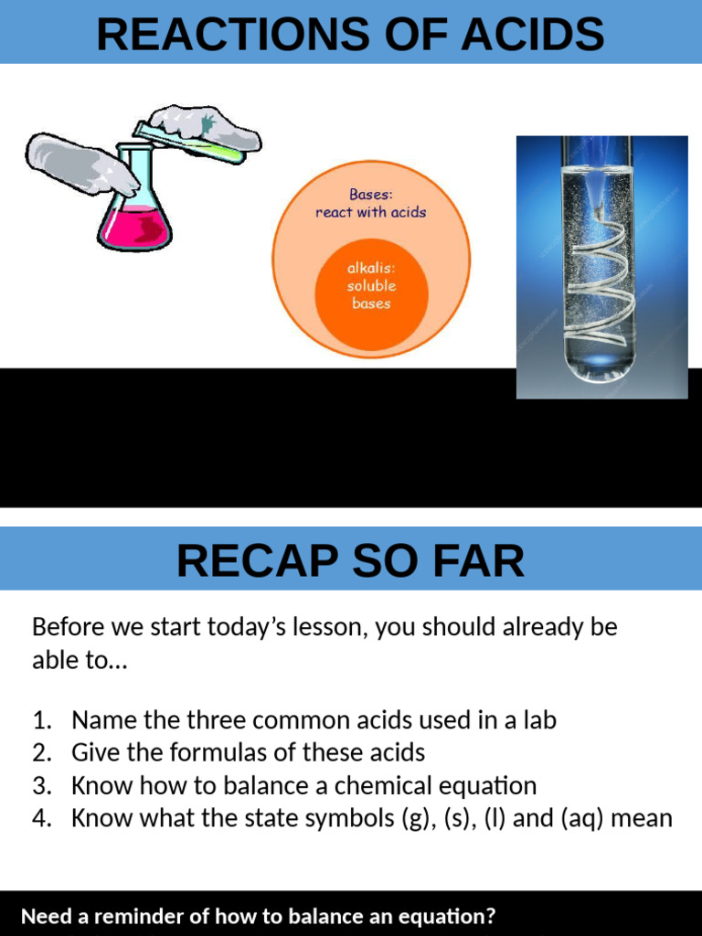 Reactions of Acids | PDF