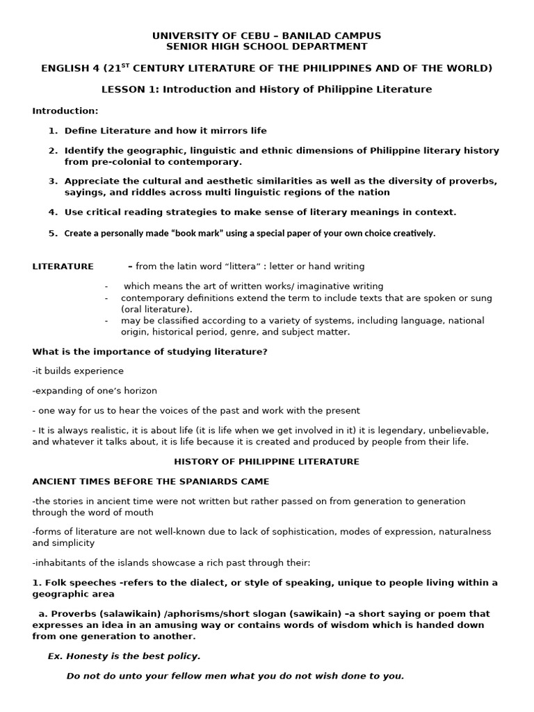Notes For Lesson 1 Pre Colonial 2024 | PDF