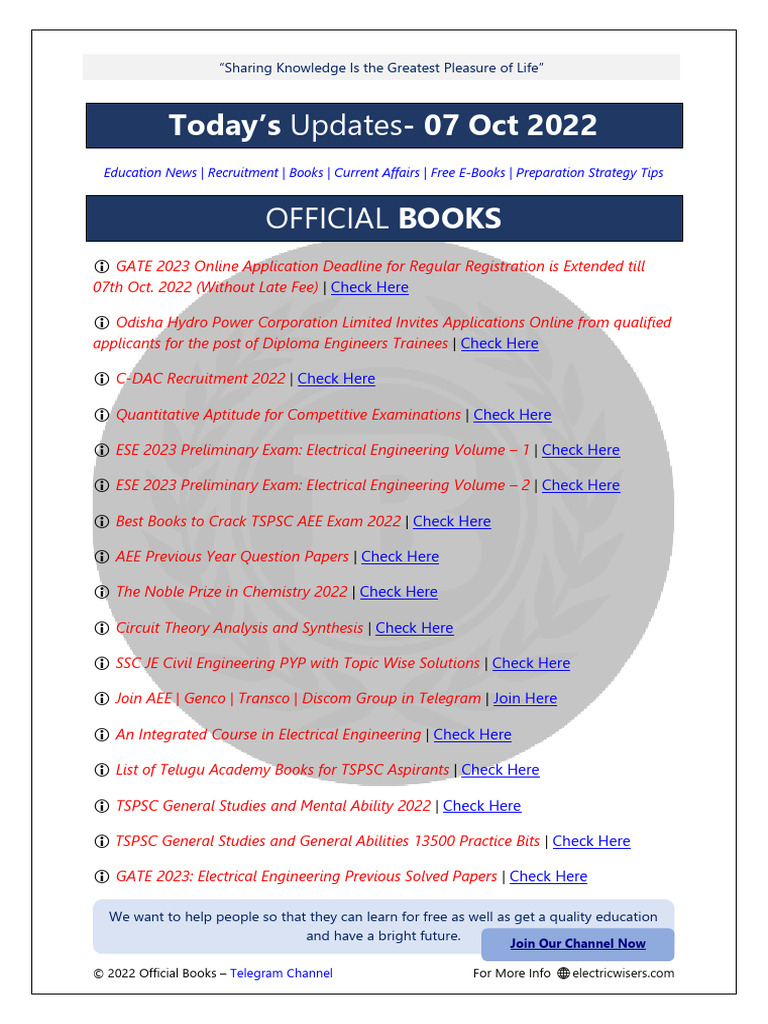 OFFICIAL BOOKS (Updates) | PDF
