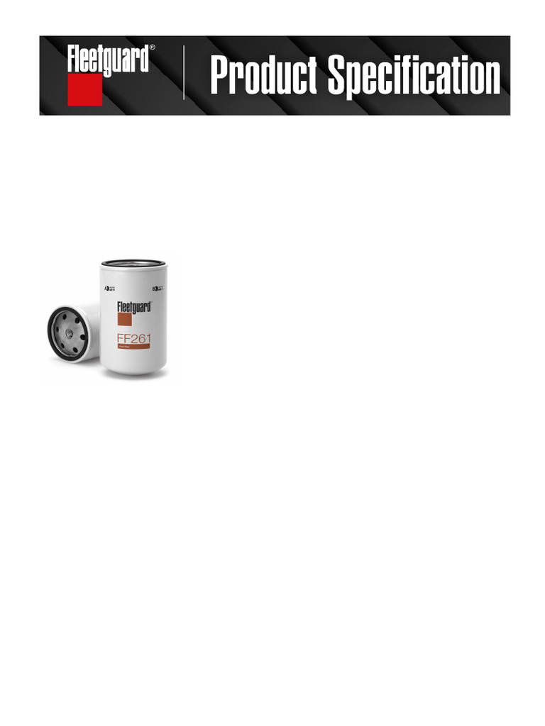 Product Specification - ff261 | PDF