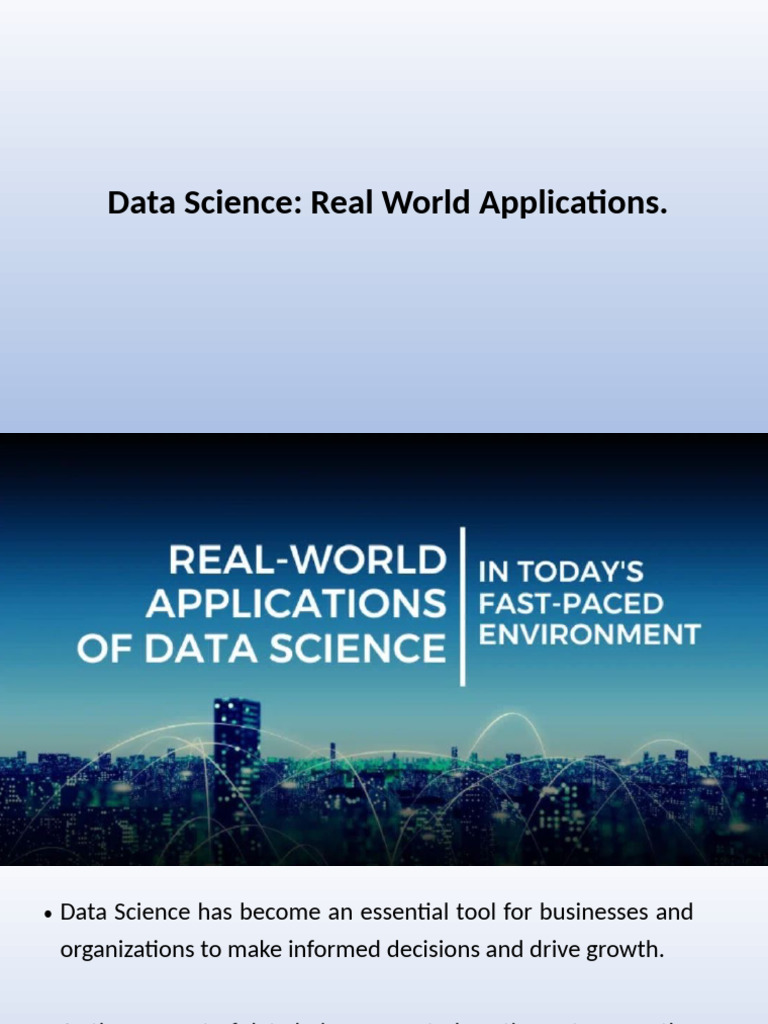 Data Science Real World Applications | PDF