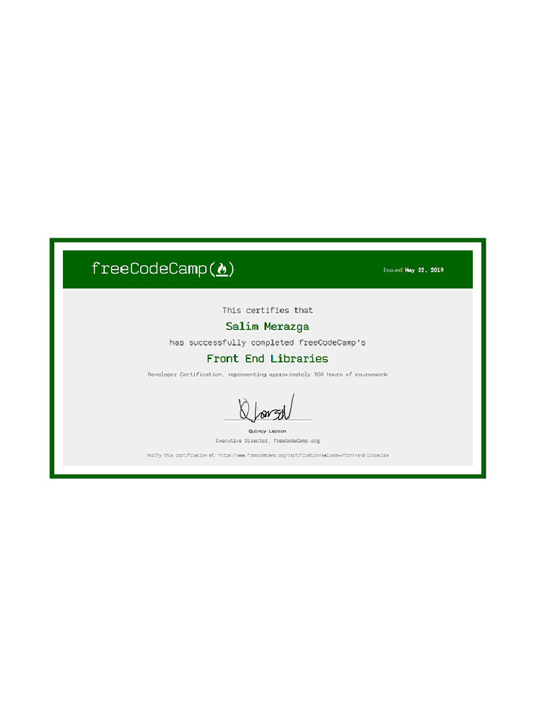 Certification Copy Freecodecamp | PDF