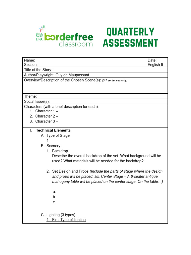 QA1 TEMPLATE - Part 1 | PDF