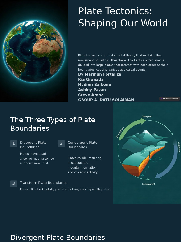 Plate Tectonics PPT Group 4 Datu Solaiman | PDF