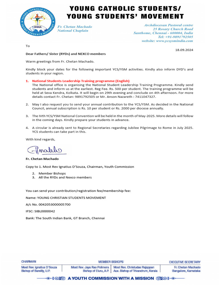 YCS YSM Upcoming 19 Sep 2024 | PDF