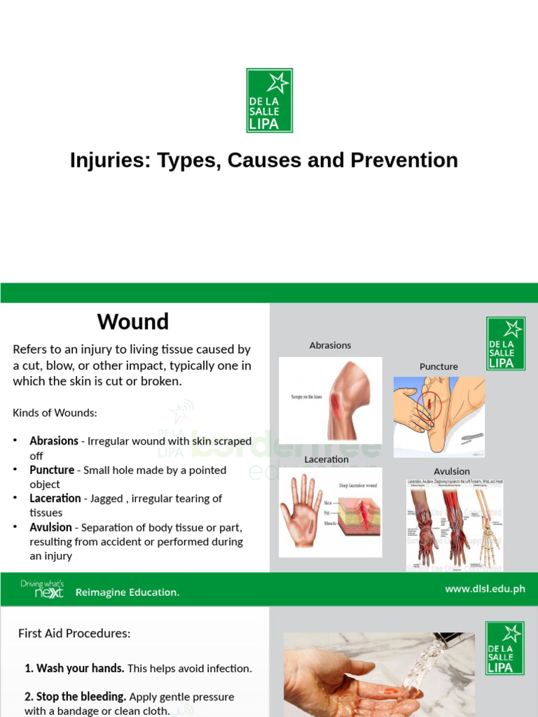 First Aid Procedures for Common Injuries | PDF | Wound | Self-Improvement