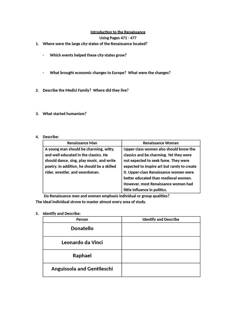 Introduction To The Renaissance | PDF