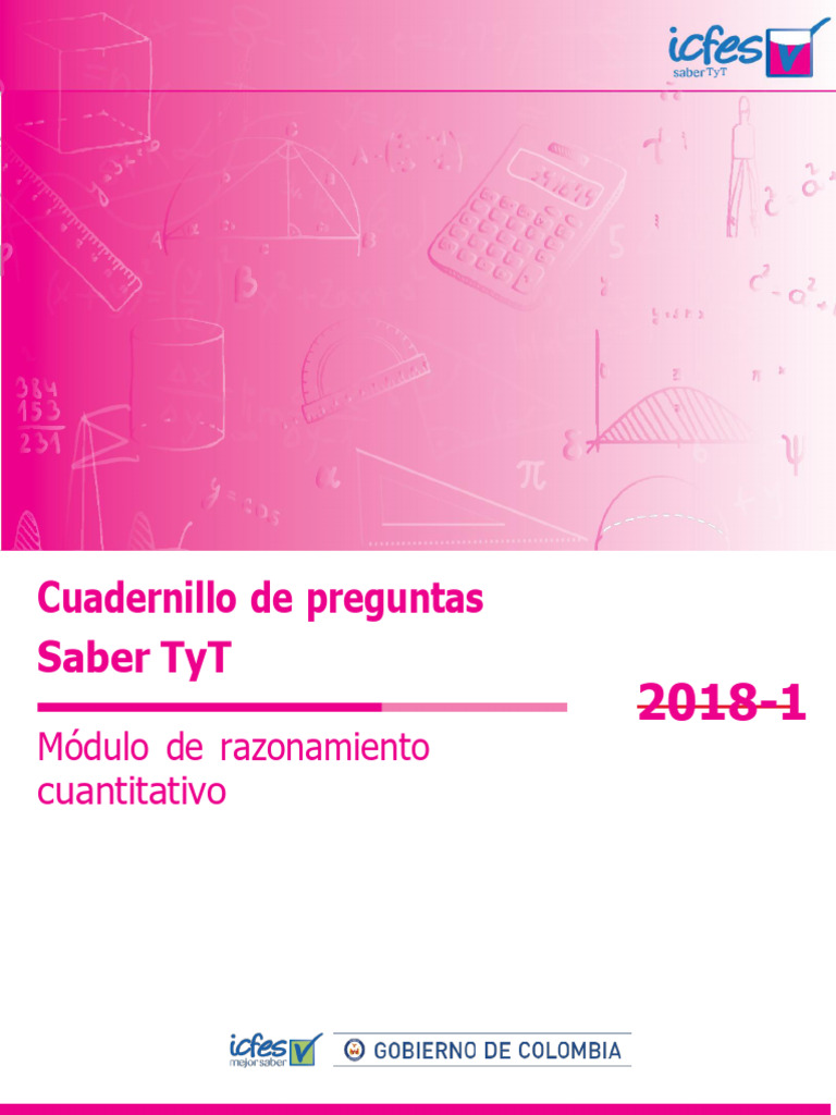 Cuadernillo de Preguntas Razonamiento Cuantitativo Saber TyT | PDF
