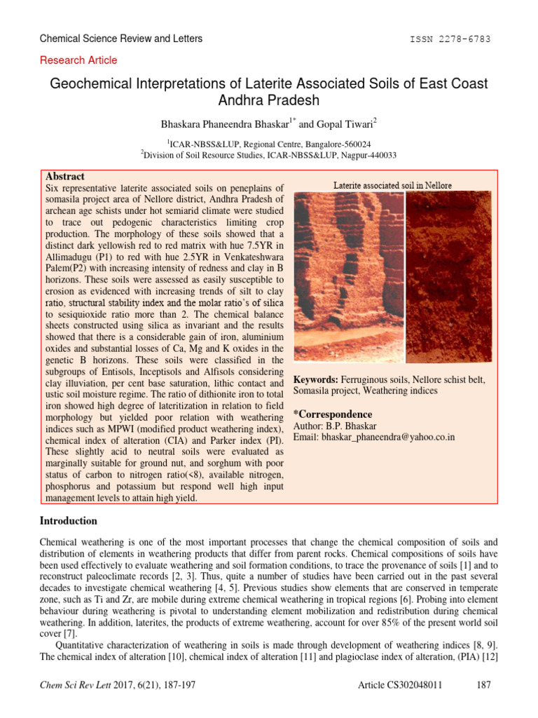 Geochemical Interpretations of Laterite | PDF