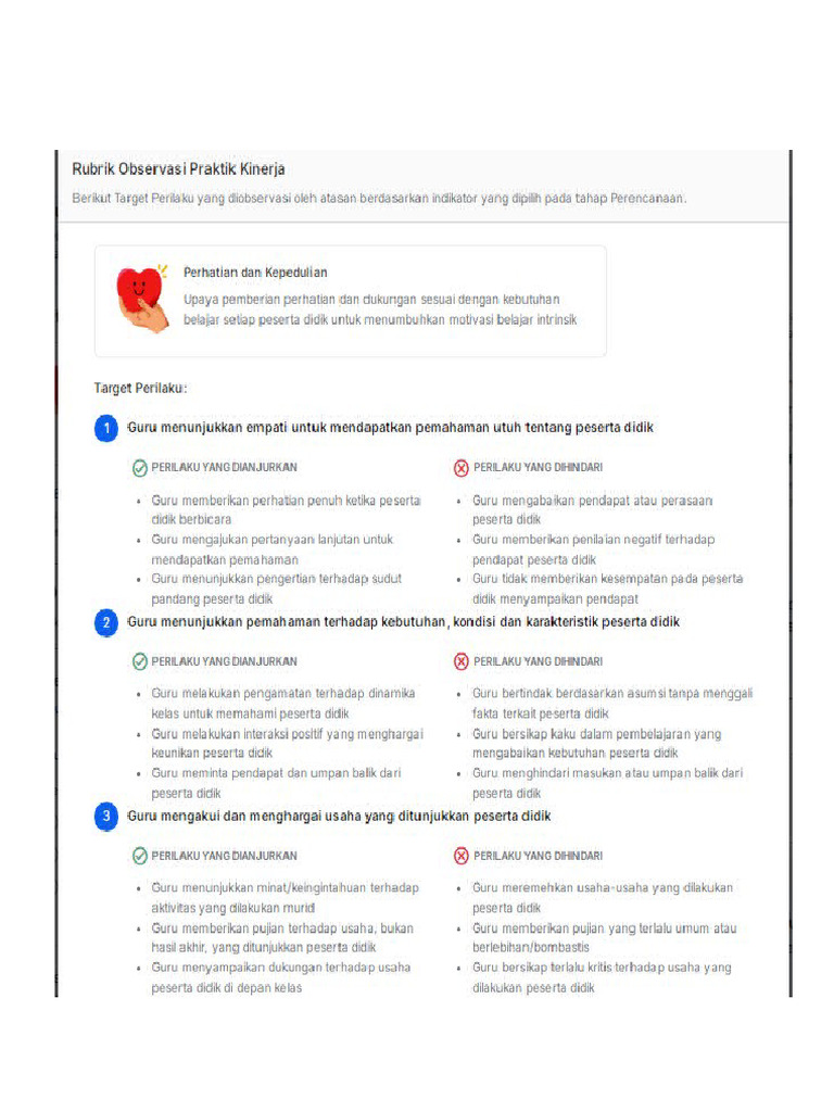 Rubrik Observasi | PDF