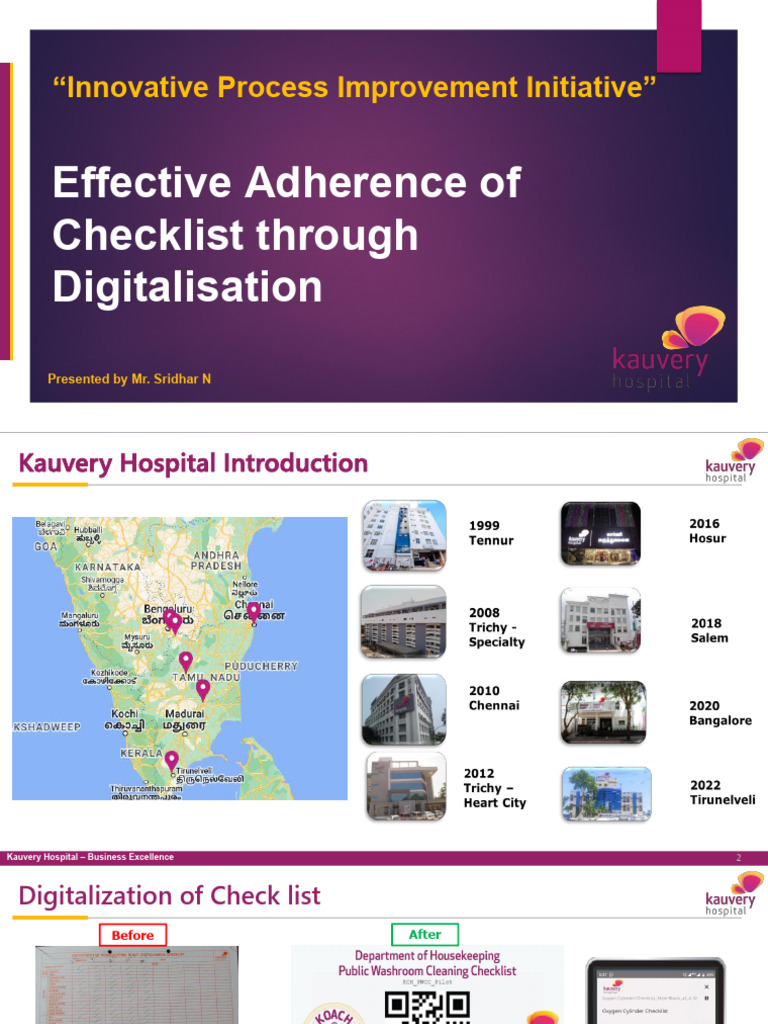 Kauvery Hospital, Trichy - Effective Adherence of Checklist Through ...