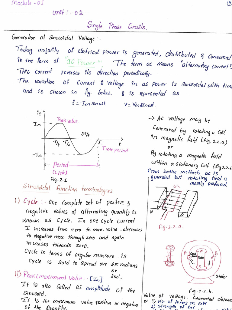 Module 01 Unit 02 Single Phase Circuit | PDF